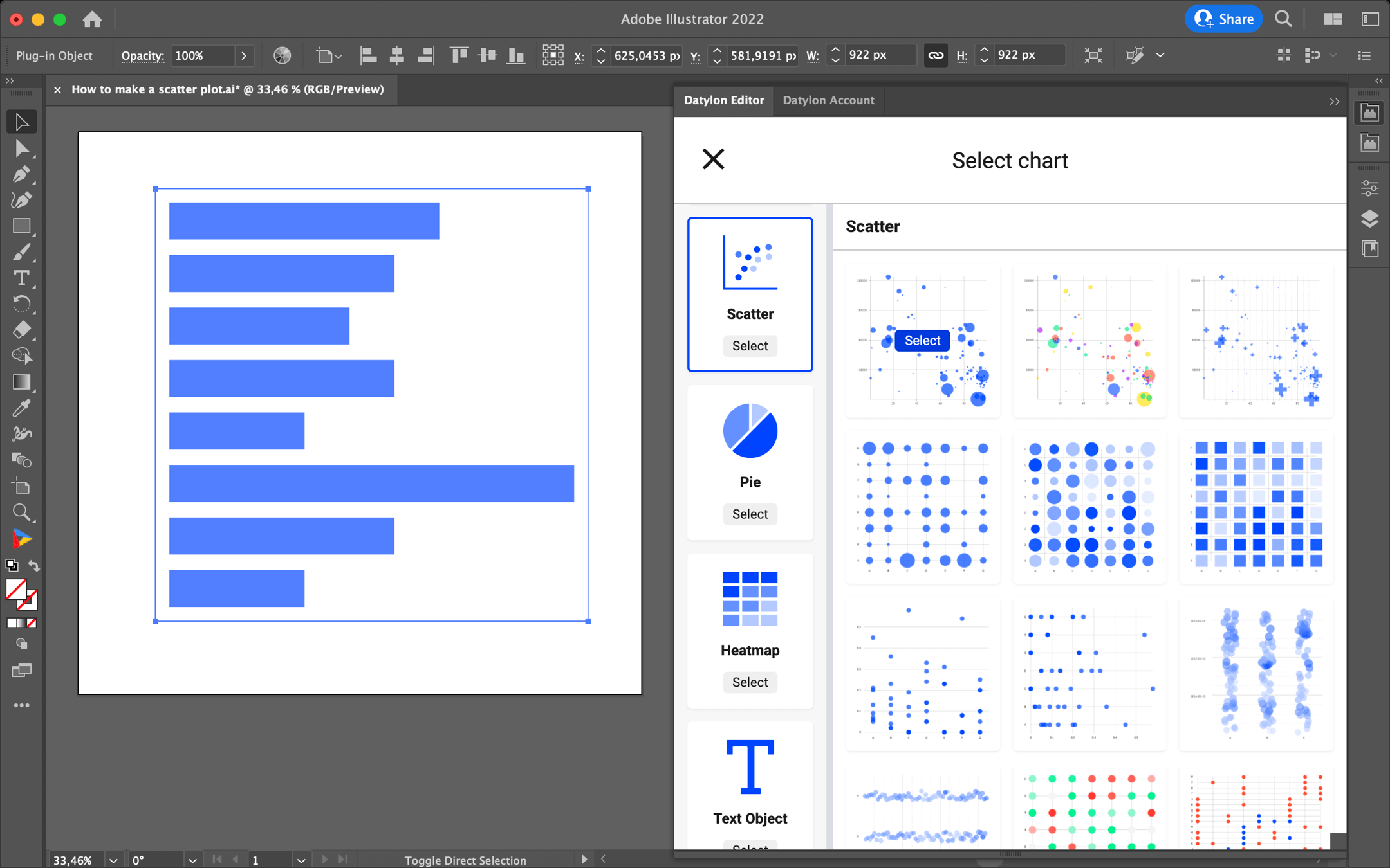 How to make a scatter plot in Illustrator | Blog | Datylon